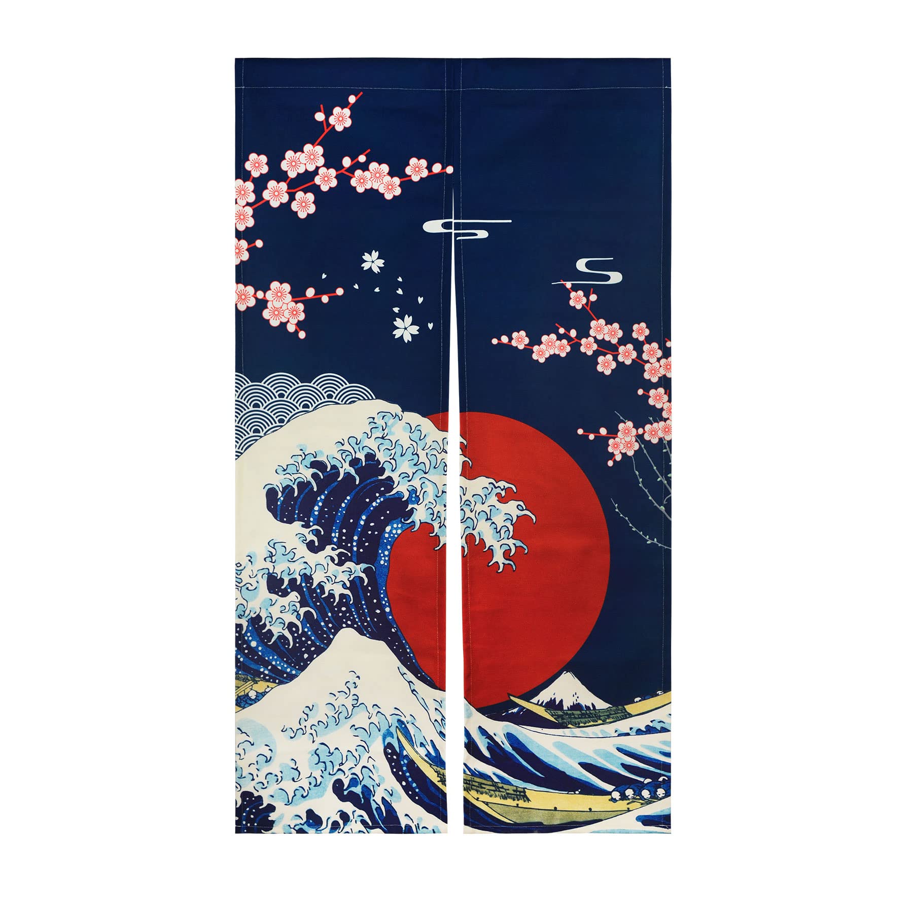 LIGICKY Japanese Noren Doorway Curtain Ukiyoe Hokusai The Great Wave ...