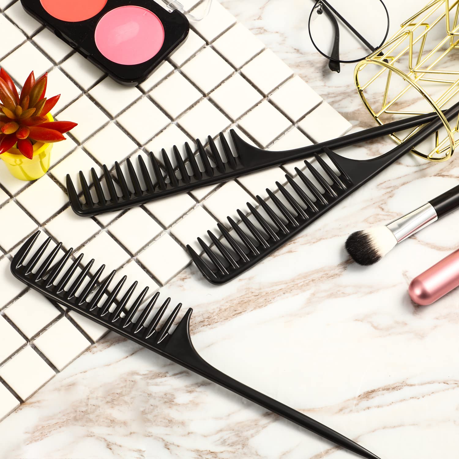 Mua Leinuosen 3 Pack Wide Tooth Tail Combs, Black Carbon Comb Fiber ...