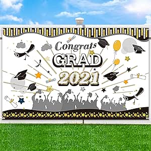 Amazon.com: Graduation Banner 2021 Graduation Decorations, Large Fabric ...