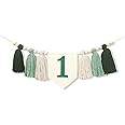 Amazon.com: Dark Green Tassel High Chair Banner - Wood Bead Tassel 1st ...