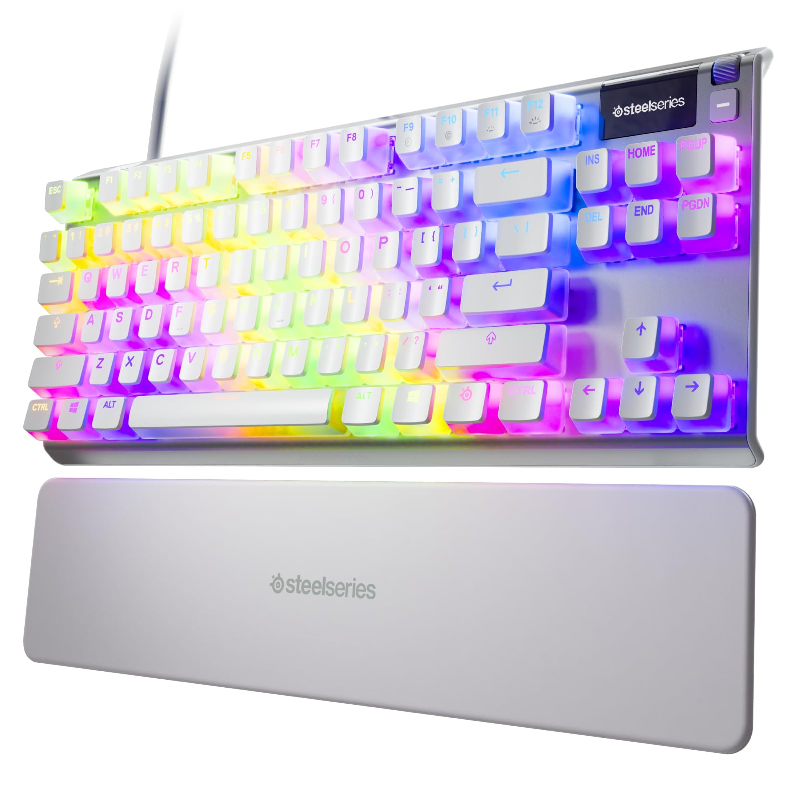 SteelSeries Apex 7 TKL Ghost - Mechanical Gaming Keyboard - OLED Smart Display - Linear & Quiet ...