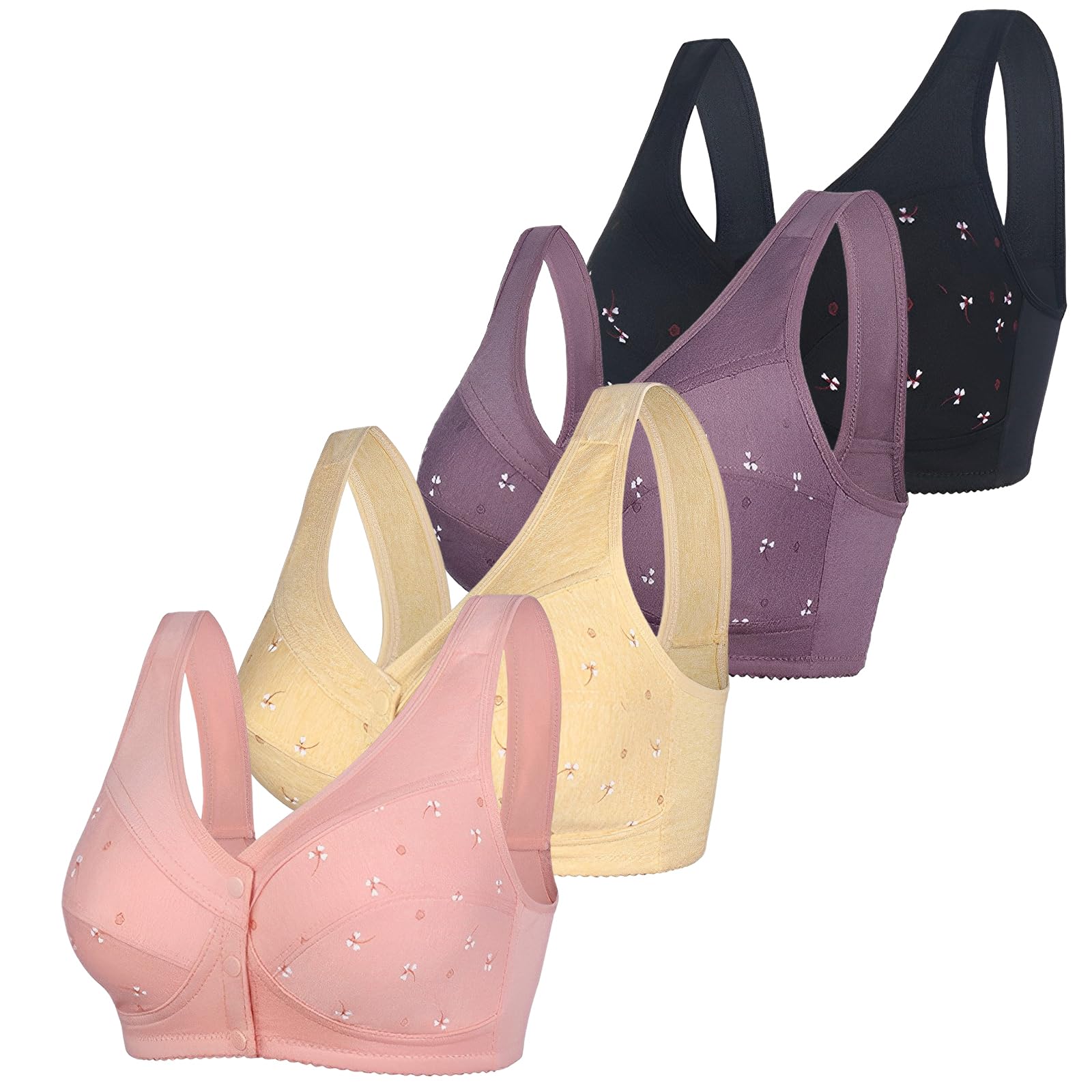 YVIVMEIE Womens Daisy Bra Front Closure Sports Bras Beauty Back Full ...