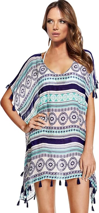 Strandkleider Damen Strandkleid Kaftan Tunika Strandtunika Boho ...