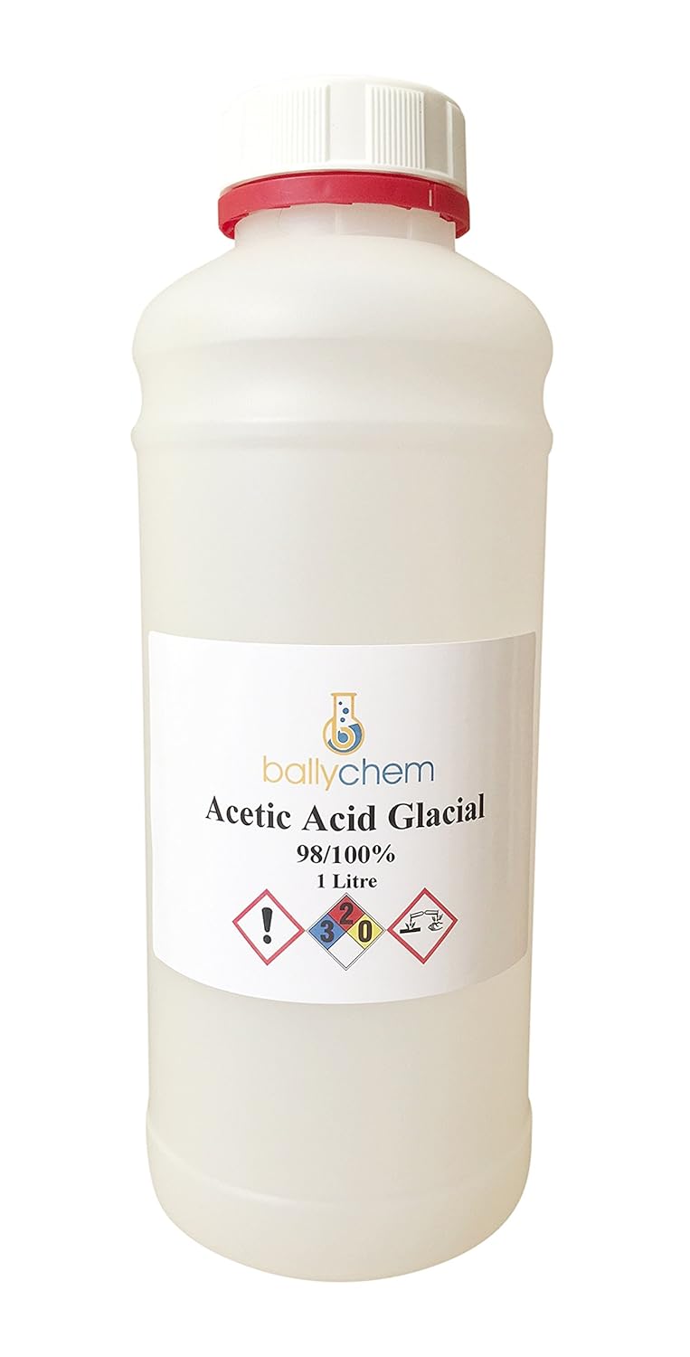 Acetic Acid Glacial - Ethanoic Acid - 98/100% Purity - 1000ml (1 litre ...