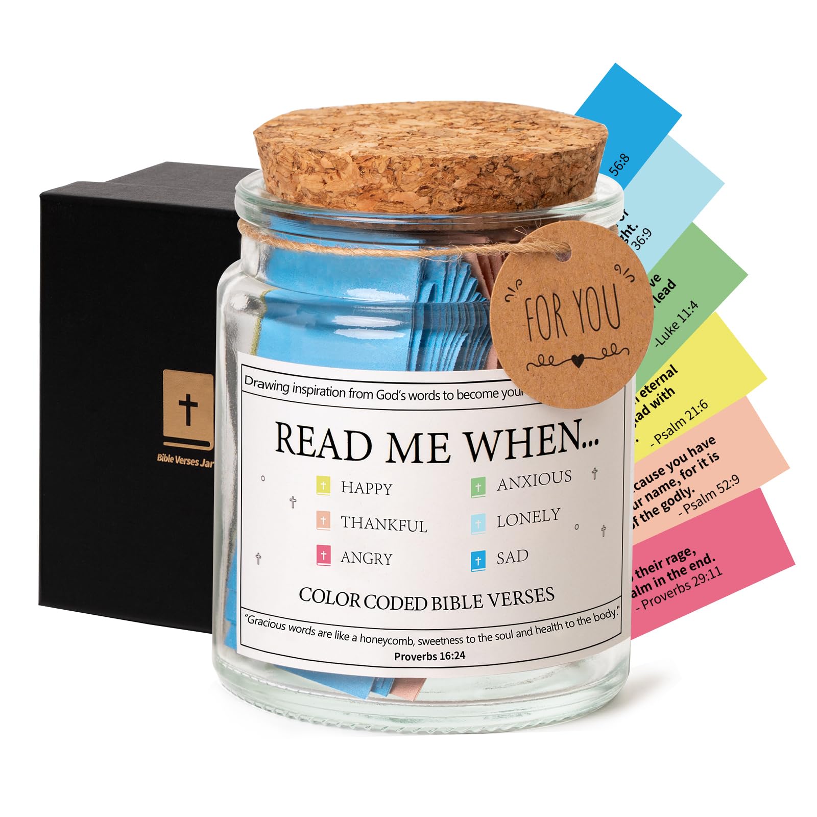 Qunrwe Bible Verse Jar,Read Me When Bible Verses Jar for Emotions and ...