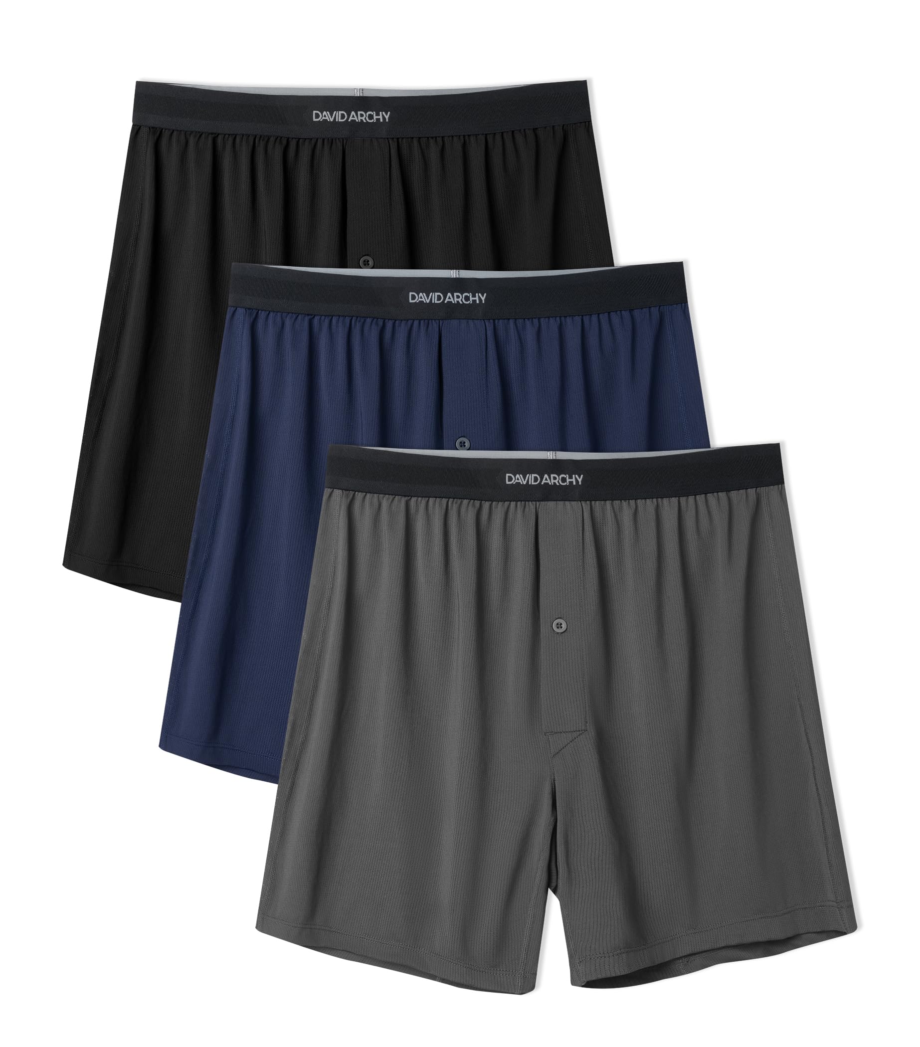 DAVID ARCHY Mens Boxer Shorts Underwear Quick Dry Breathable Mens ...