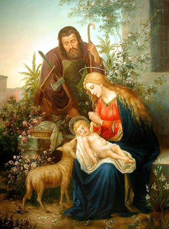 Amazon.com: Holy Family portrait POSTER A3 print Virgin Mary St. Joseph ...