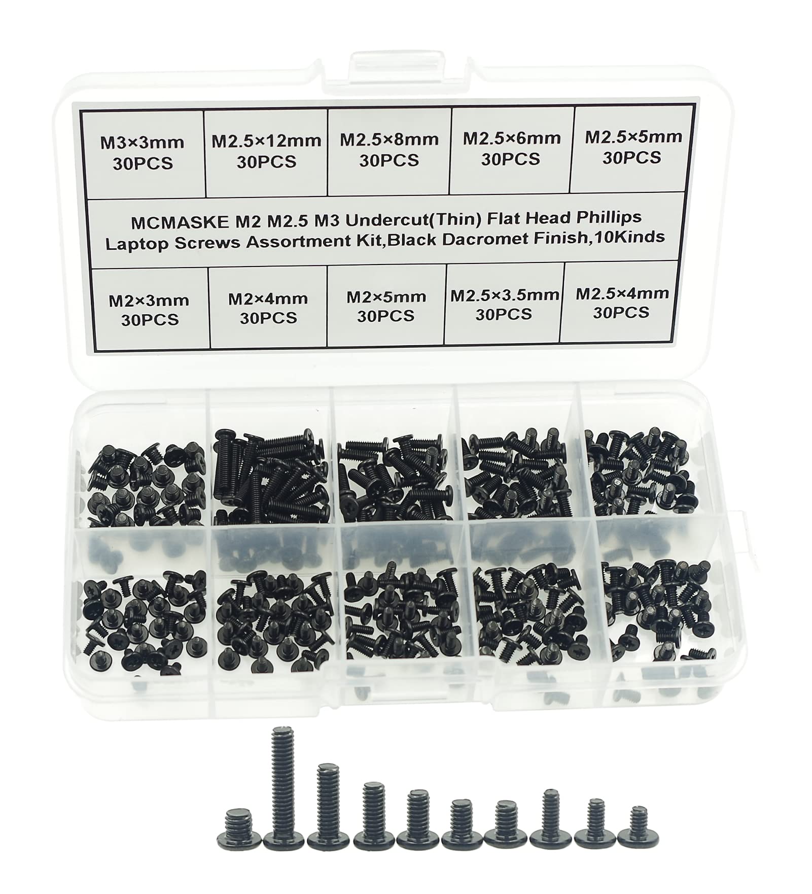 Mua 10 Kinds M2 M2.5 M3 Undercut Flat Head Phillips Laptop Screws ...