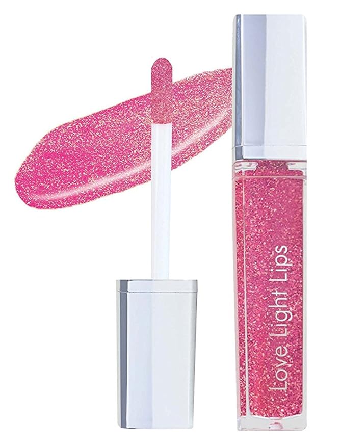 Amazon.com : Light Up Lip Gloss with Mirror | Hot Pink Glitter | Bright ...