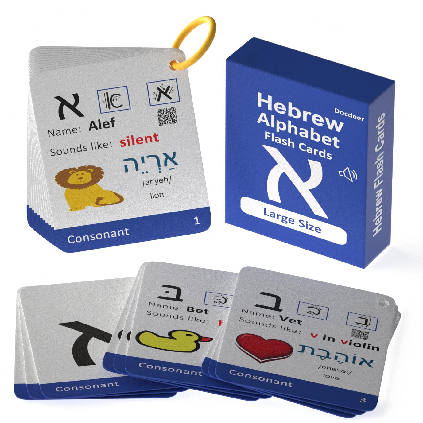 Mua Hebrew Biblical Alphabet Syllabary Flash Cards – Alef Bet Letter ...
