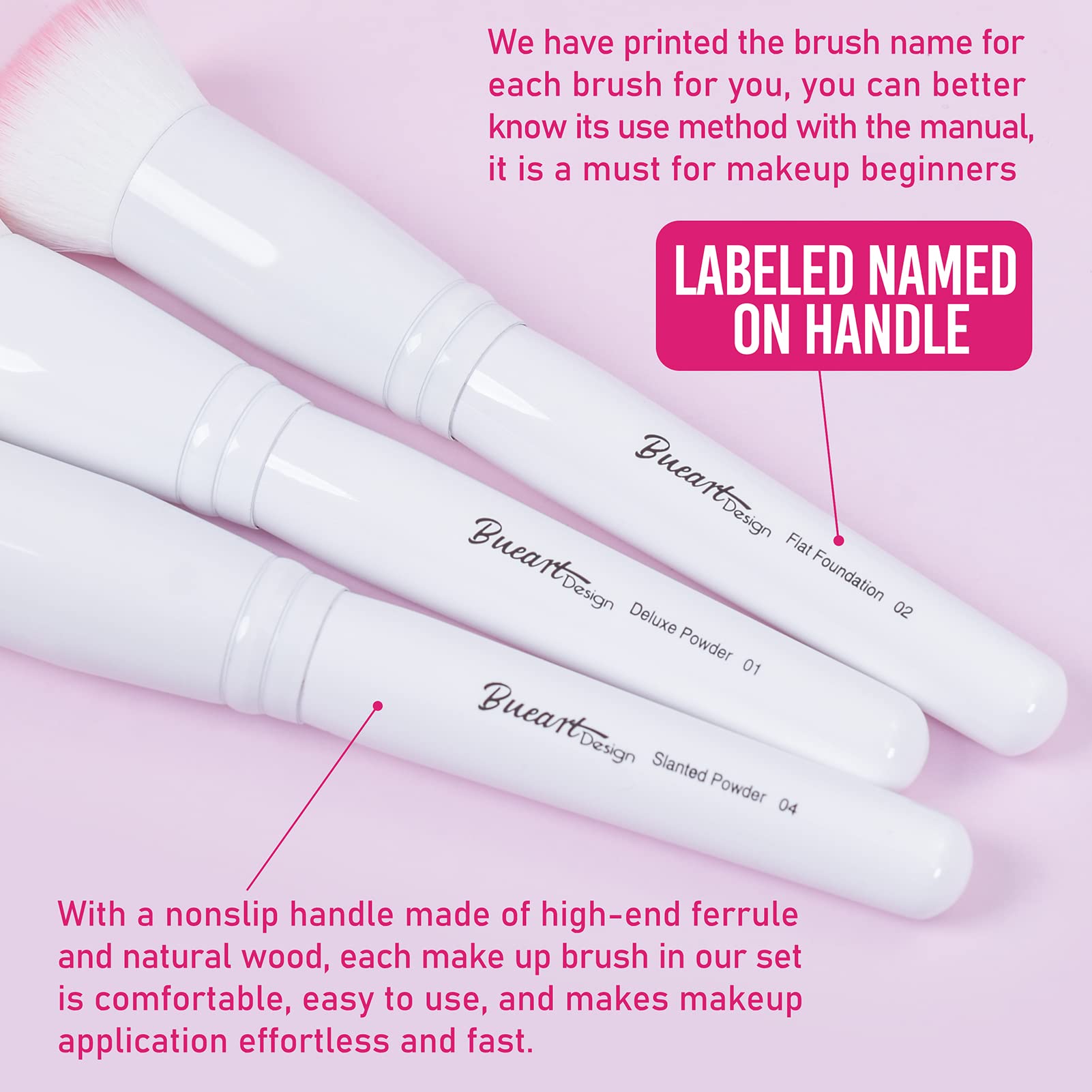 Mua Bueart Design 16Pcs ULTRA SOFT labeled Makeup Brushes set with ...