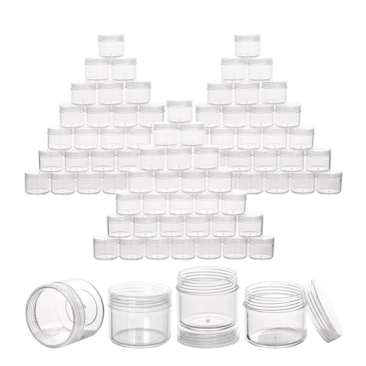 Amazon.com: 100 Pieces Empty Clear Plastic Sample Containers 20g Cream ...