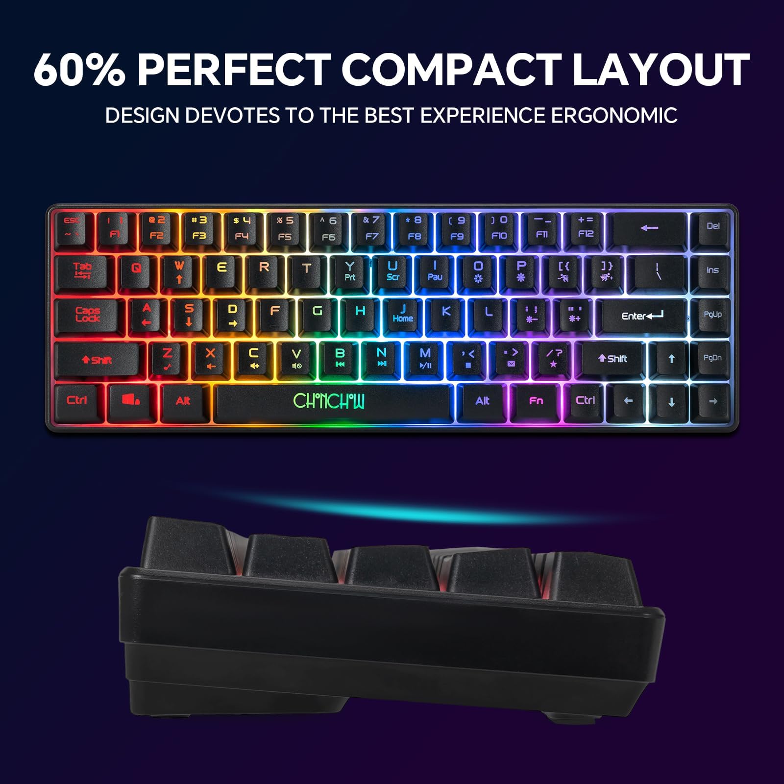Mua CHONCHOW 60% Wireless Gaming Keyboard and Mouse Combo, RGB Backlit ...
