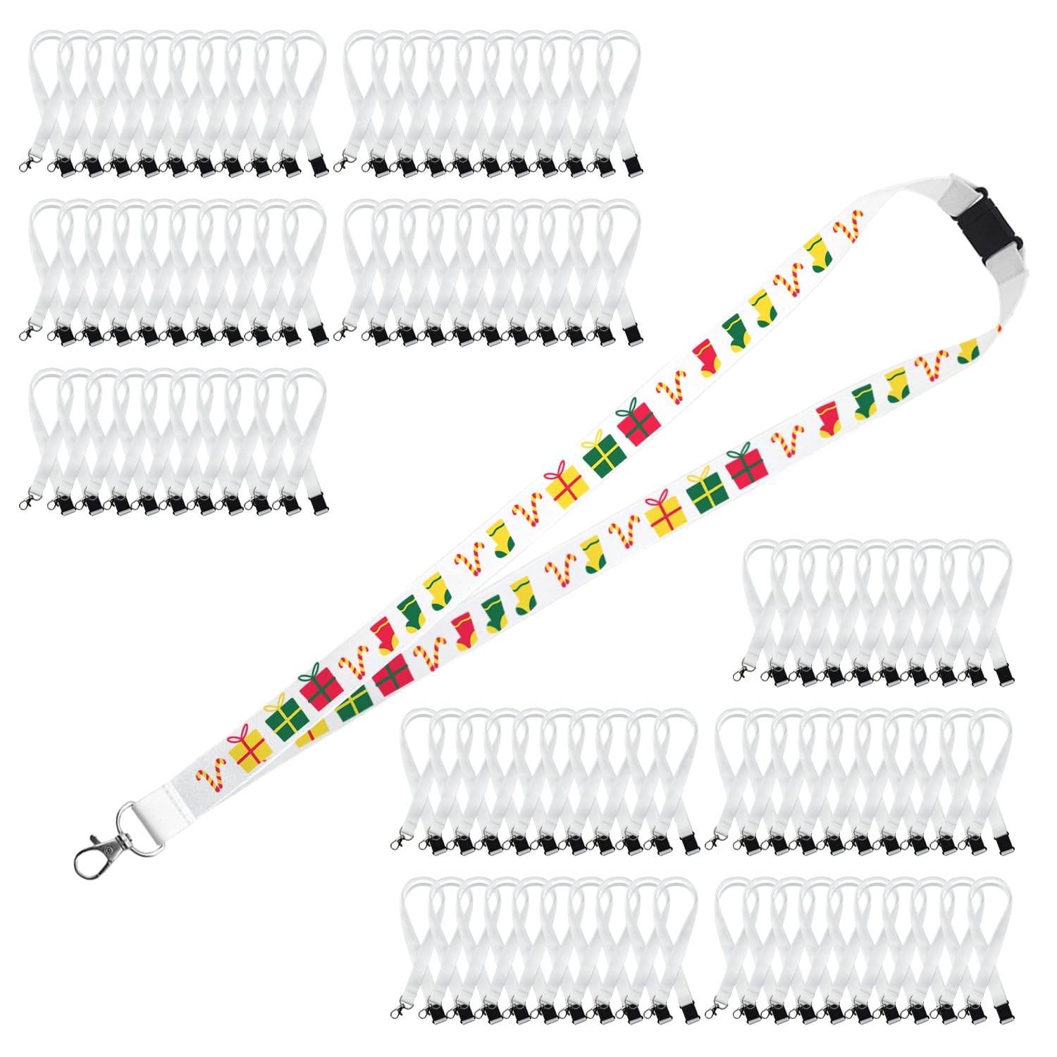 YOUKE OLA 100 Pack Sublimation Lanyards Blank Bulk White Sublimation ...