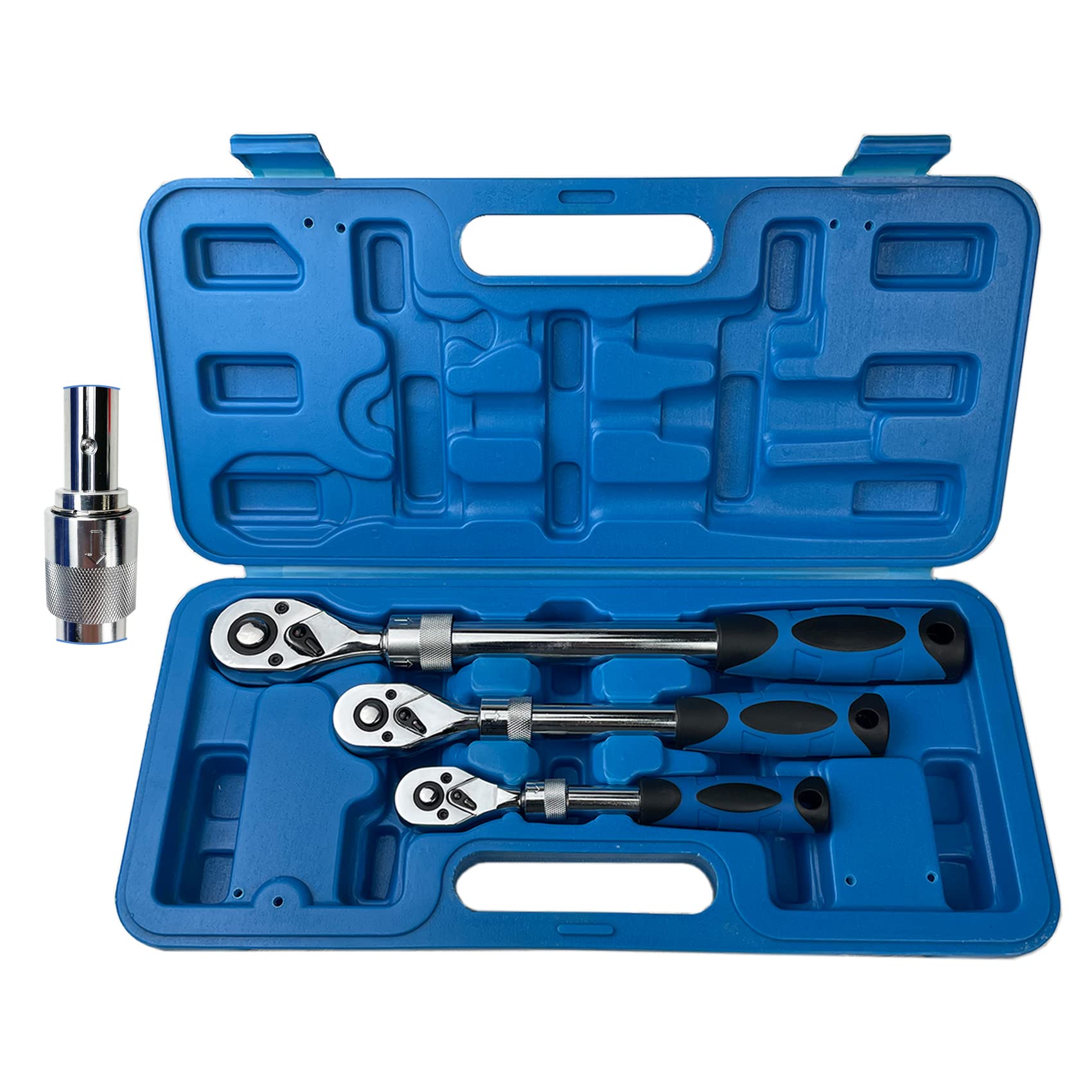 TR TOOLROCK 3 Piece Extendable Ratchet Set, 1/4”, 3/8”, 1/2” Drive, 72 ...