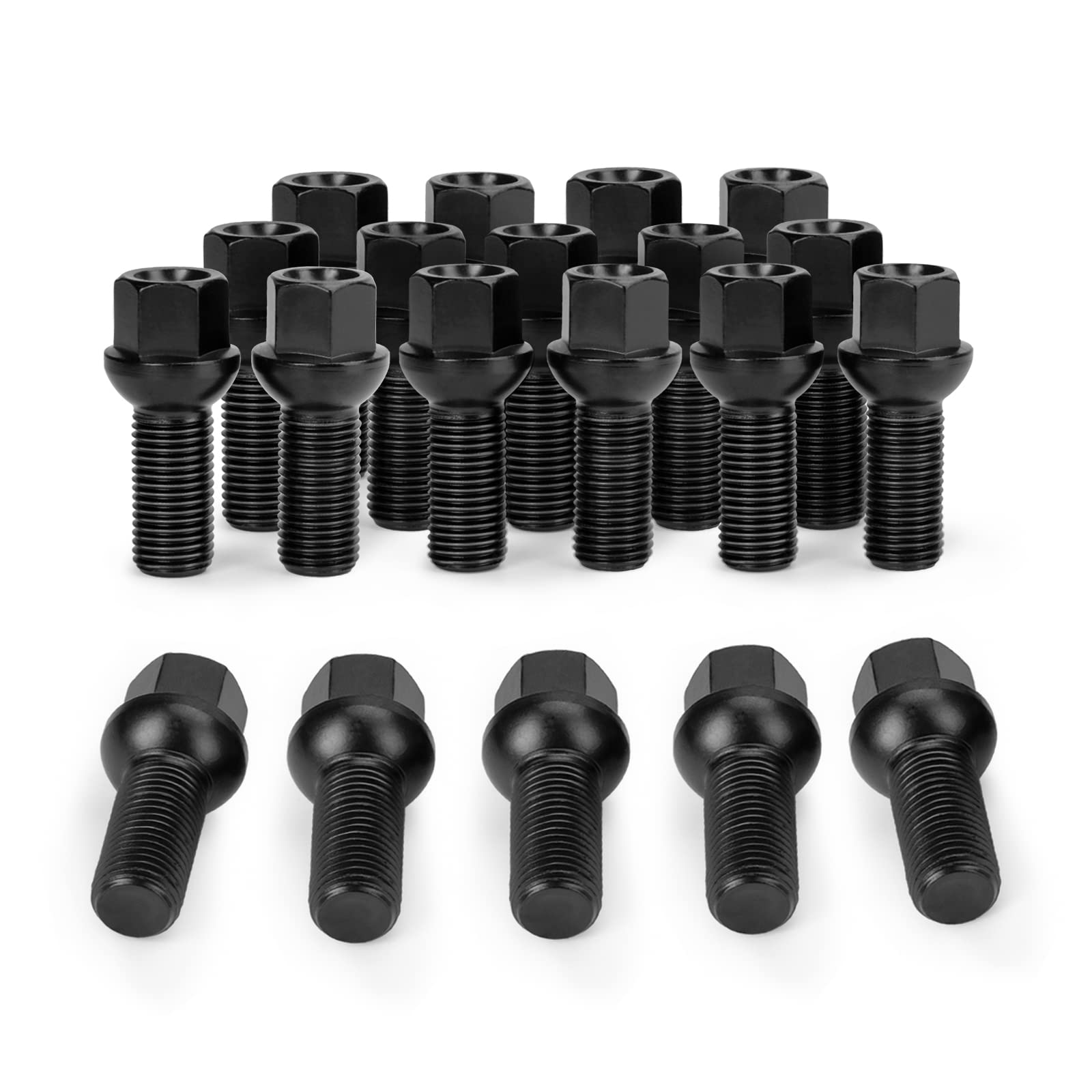 M14x1.5 OEM Lug Bolts, 20PCS 14mmx1.5 28mm Shank Length Ball Seat ...