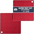 Amazon.com: BTaT- Silicone Trivet Mats, 2 Pack, Rose Red, Hot Pads for ...