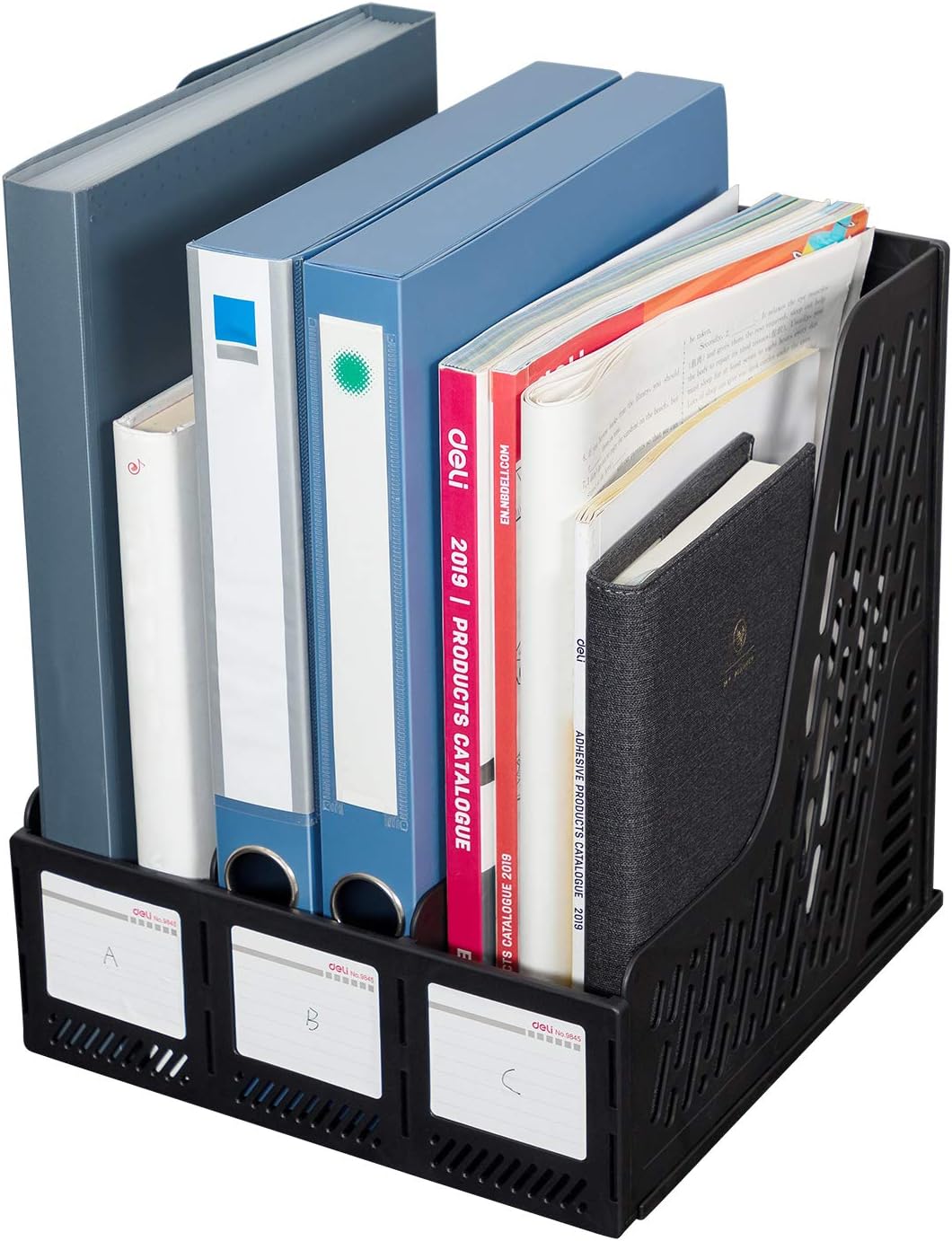 Magazine Holder 3 Sections Durable Plastic File Book Divider Desktop ...