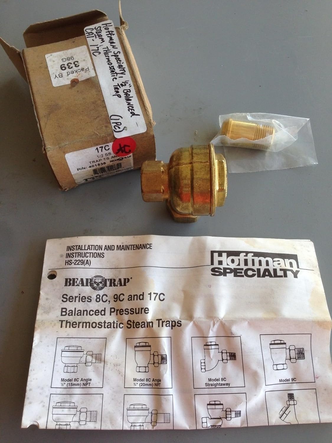 Hoffman 17C Angle Bronze Thermostatic Radiator Steam Trap 1/2 Size ...