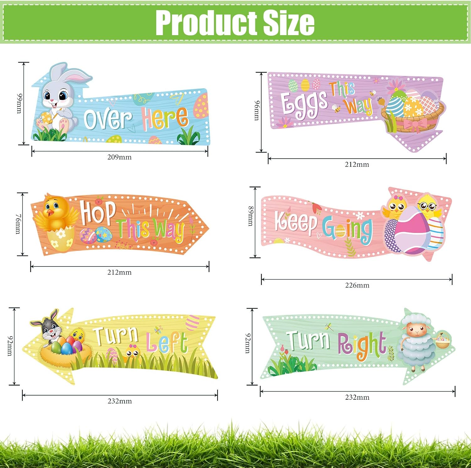 18 Pieces Easter Hunt Arrows Easter Yard Sidewalk Signs Outdoor Easter ...