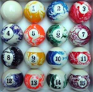 Amazon.com : Marble Pool Balls / Billiard Balls - Full Set : Unique ...