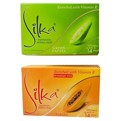 Silka Papaya Whitening Herbal Soap Bundle, Enriched Philippines | Ubuy