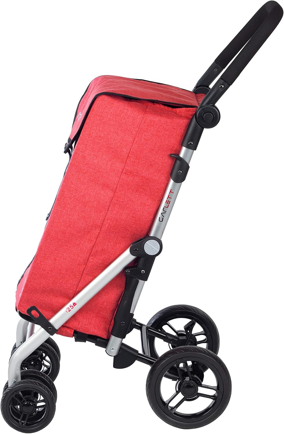 Carlett 4 Wheels Trolley, High Capacity 25kg/40L Foldable Shopping Cart ...