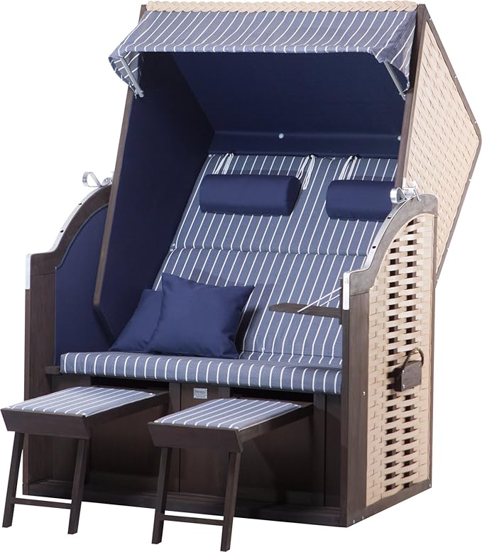 Amazon.de: Trendy by deVries Strandkorb Sylt PE Nature Dessin 355 ...