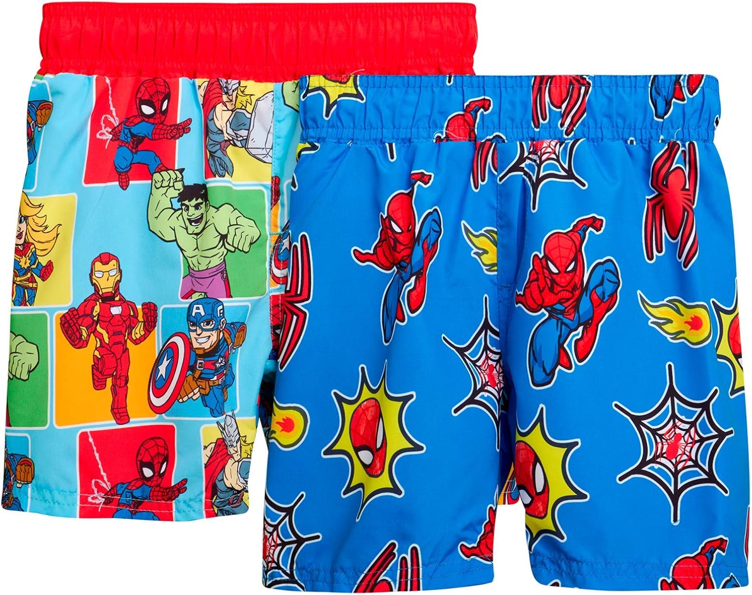 Amazon.com: Marvel Boys’ Avengers Superhero Swim Trunks with Elastic ...