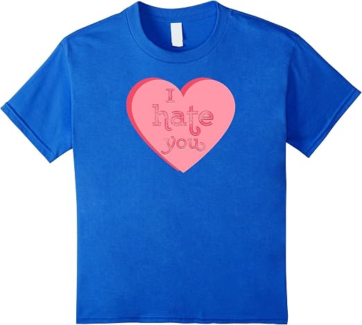 Amazon.com: I Hate You T Shirt - Funny Shirts Pink Heats Distressed ...