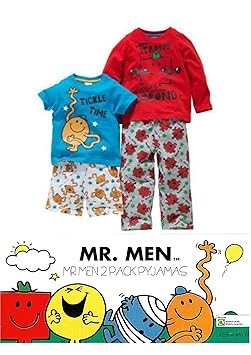 Mr. Men - Mr Strong & Mr Tickle 2 Pack Boys Pyjamas Set * 1 long ...