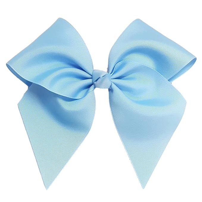 Amazon.com : Victory Bows Large 7" Light Blue Hair Bow made with 3 ...