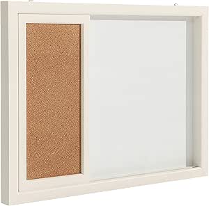 Amazon.com : 2-in-1 Wood Framed Wall Mounted Message Center w/Erasable ...