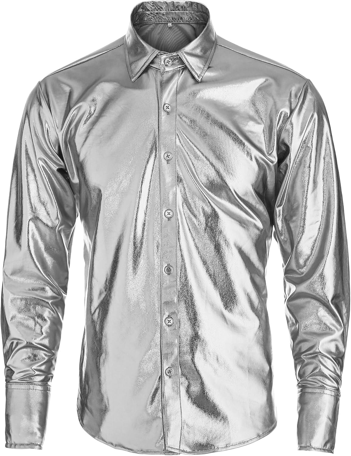 Idopy - Camisas metálicas para hombre, diseño de club nocturno: Amazon ...