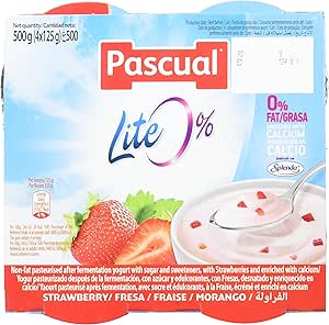 Pascual Yogures Lite 0% con Fresas y Enriquecido en Calcio - Paquete de ...