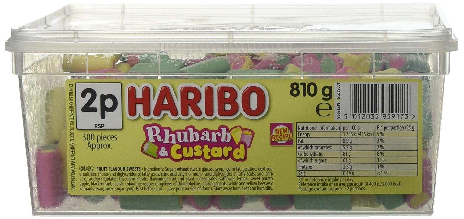 Amazon.com : Haribo Rhubarb and Custard Candy 300 Pieces : Fruit ...