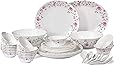 Buy Cello Imperial Vinea Opalware Dinner Set, 33 Pieces, White Online at Low Prices in India ...
