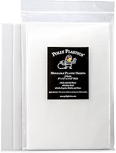 Polly Plastics Heat Moldable Plastic Sheets - 3 Sheets, 8 x 12 x 1/16 ...