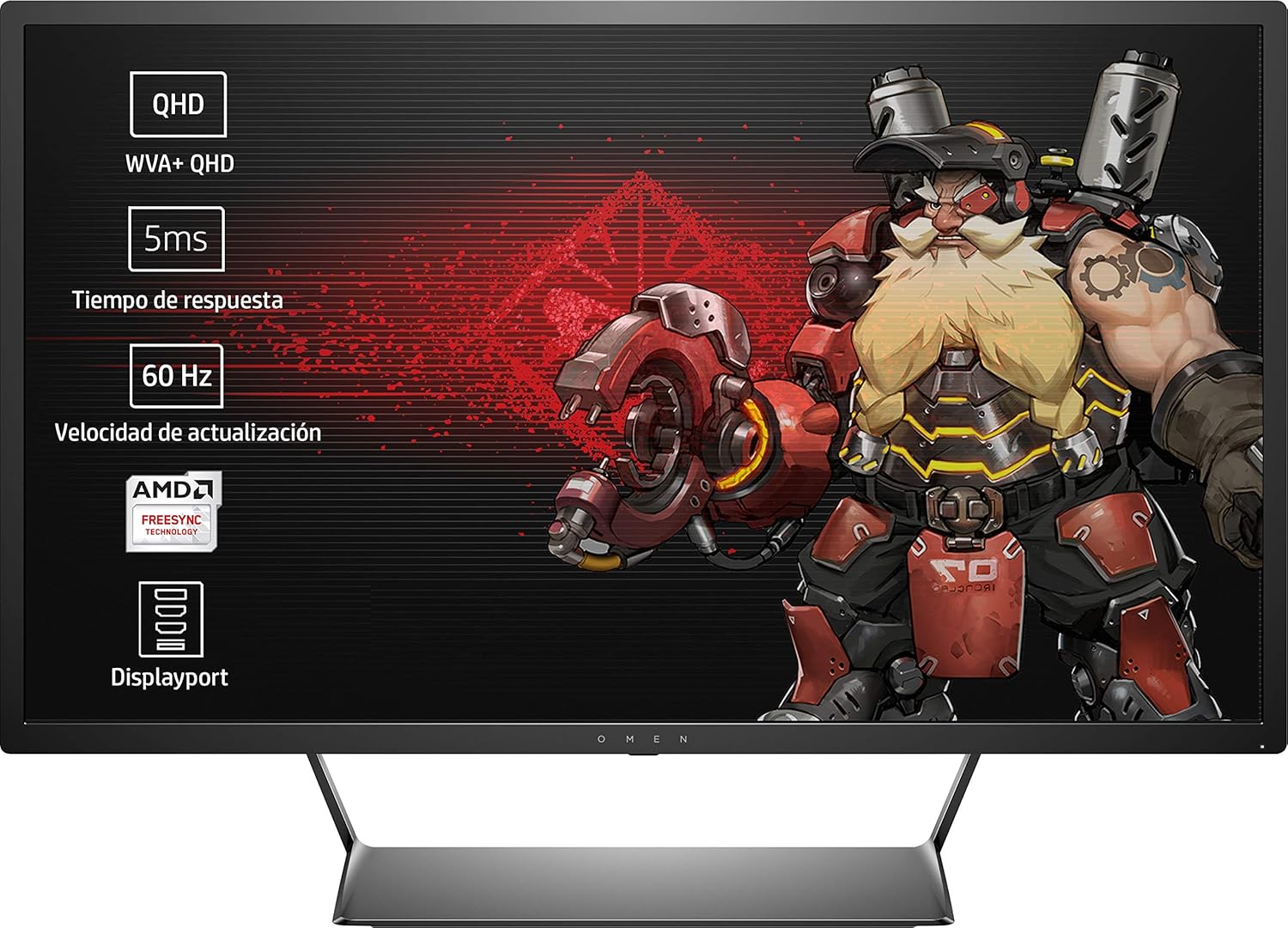 HP OMEN 32 - Monitor Gaming de 32" WVA+ (2560 x 1440 a 60 Hz), Color ...