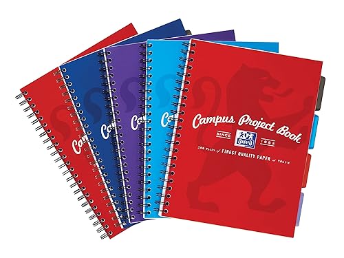 Oxford Campus Wirebound Notebook, A4 Size - Assorted Colour, Pack of 5 ...