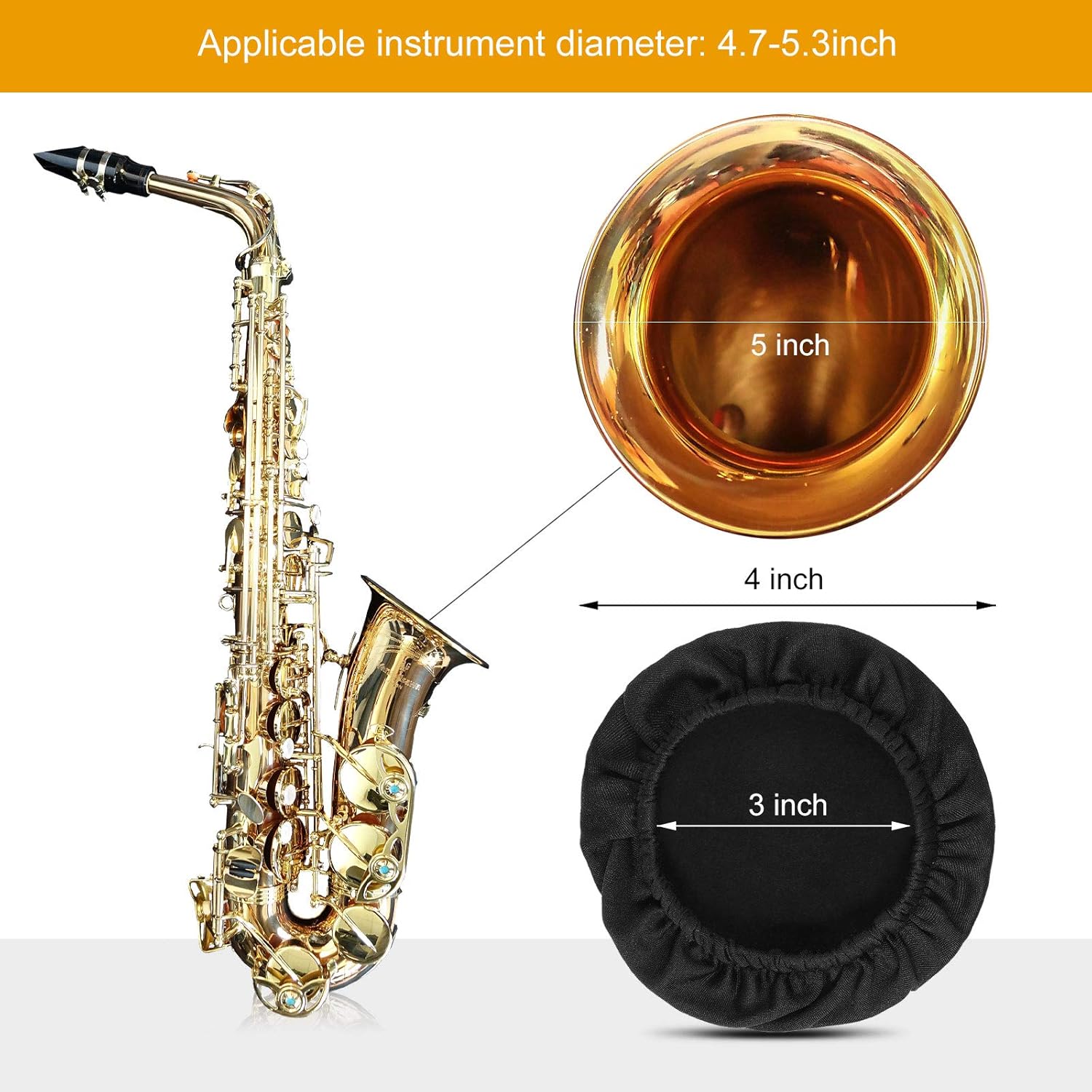 2 Pieces Reusable Musical Bell Cover 5 Inch Protective Instrument Cover ...