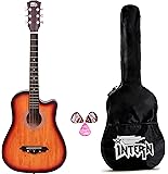 Intern INT-38C-SB-G Cutaway Right Handed Acoustic Guitar Kit, With Bag ...