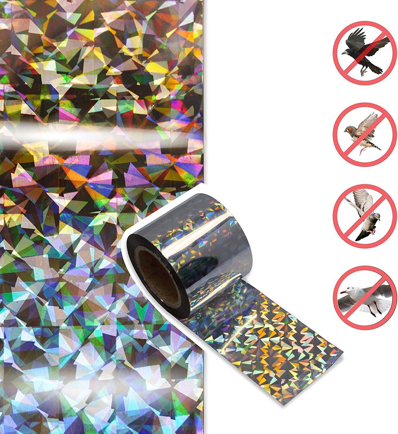 ASPECTEK Bird Repellent Tape, Reflective Scare Birds Tape Keep Away ...