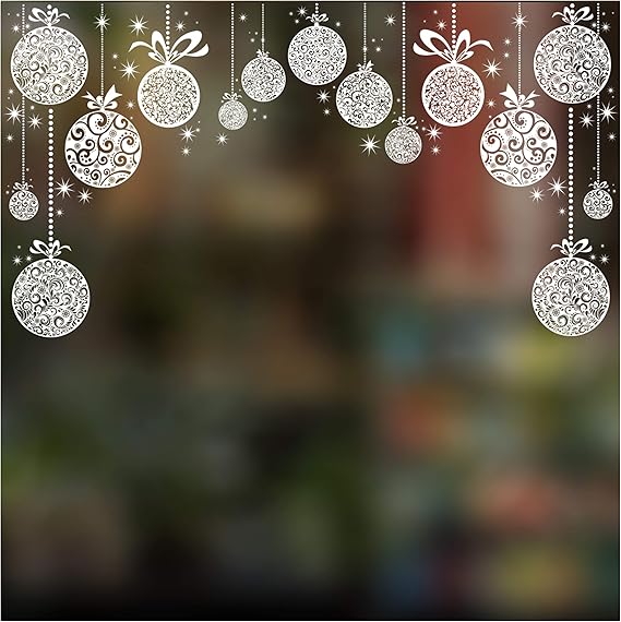Stickers4 - Baubles & Stars Christmas Bauble Window Sticker Mega Pack ...
