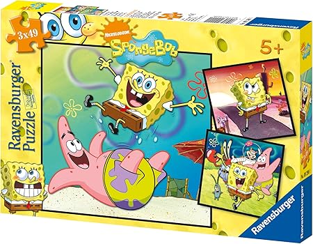 Ravensburger SpongeBob Squarepants 3x49 piece jigsaw puzzle: Amazon.co ...