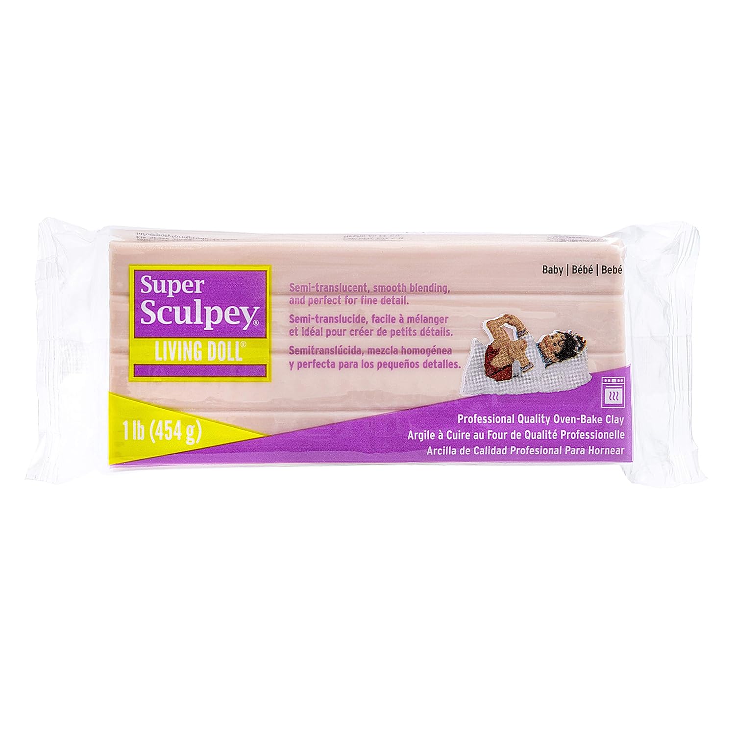 Polyform ZSLD-4 Super Sculpey Living Doll Clay 1lb-Baby, Pack of 1 ...