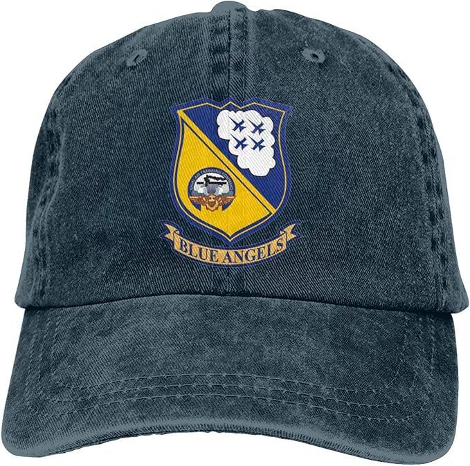 Blue Angels Baseball Cap Vintage Washed Funny Hat for Kid Black at ...