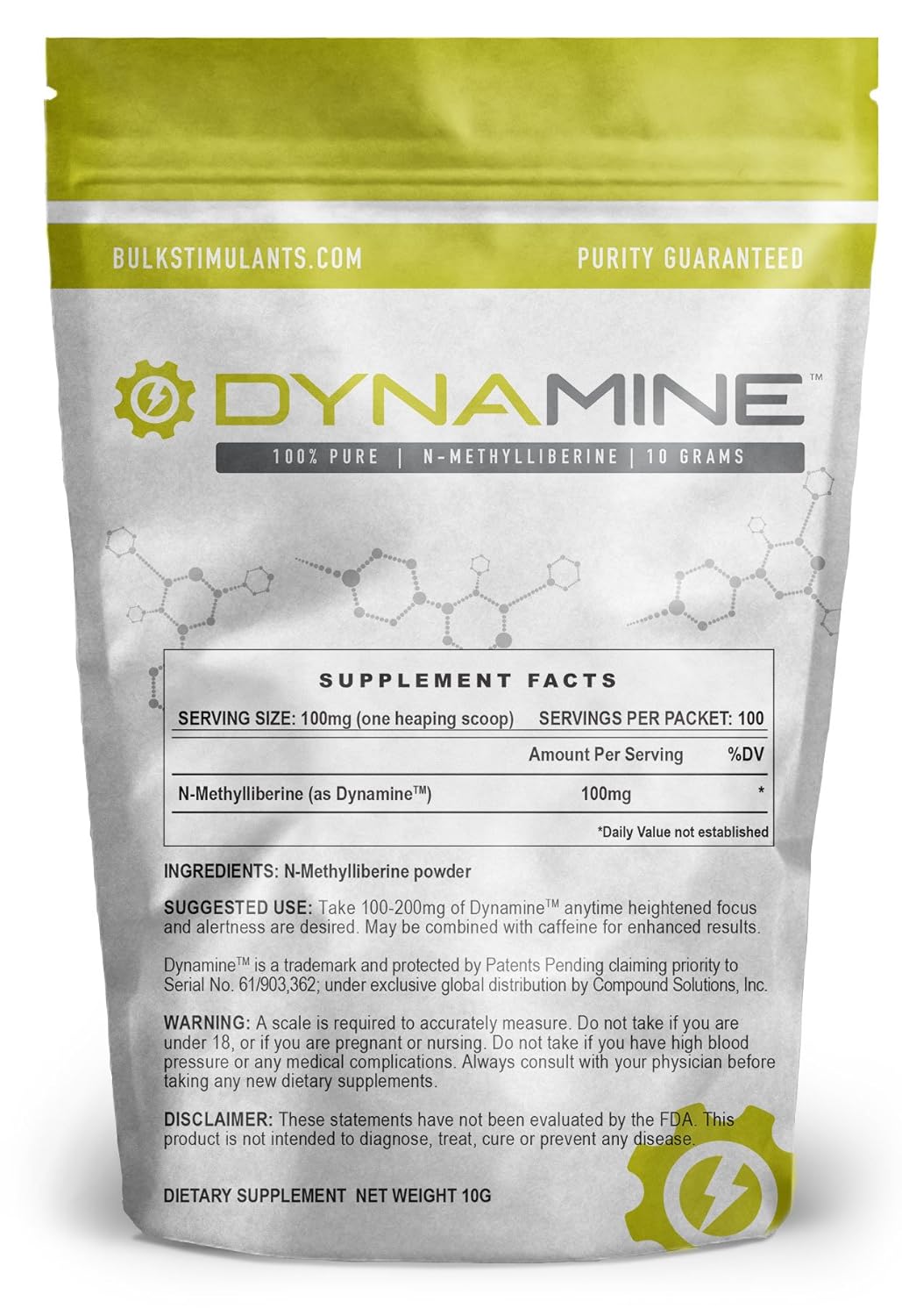 Dynamine (N-Methylliberine) Bulk Powder - Fast Acting - Natural Energy ...