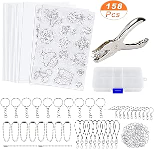 Amazon.com: Hysagtek 158 Pcs Heat Shrink Plastic Sheet Kit, Include 15 Pcs Blank Shrink Film ...