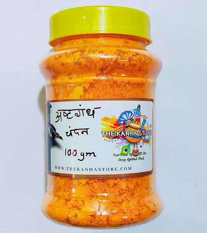 Buy Brij Sugandha Ashtgandh Kesar Yellow Orange Chandan Powder ...
